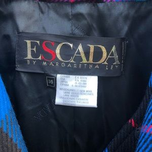 Escada | Jackets & Coats | Vintage Escada Plaid Wool Blend Coat | Poshmark
